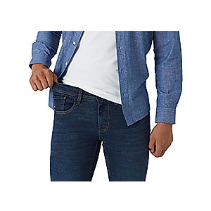 IZOD Men's Slim Fit Jeans - Breathable Cotton Non-Restrictive Comfort Durable Stretch Jeans - Stylish Denim Jeans for Men, Size 32W x 30L, Dark Harlow