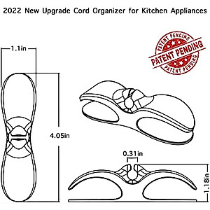 Cord Organizer for Kitchen Appliances, 3 PCS Stick On Cord Wrapper Winder Keeper Holder, Declaration Cable Wrap for Mixer, Coffee Maker, Air Fryer, Toaster, Pressure Cooker, AFunCrafter New Upgraded