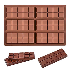 Fimary Chocolate Molds, Rectangle Chocolate Bar Sweet Molds Silicone Bakeware Wax Melt Molds, Pack of 1