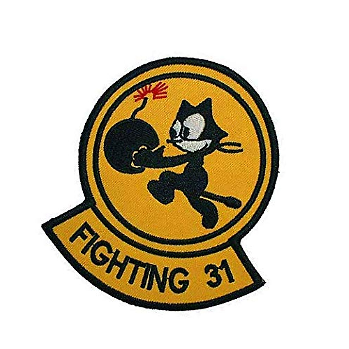 Navy Fighting 31 Squadron Felix The Cat Bomb Military Hook Loop Tactics Morale Embroidered Patch