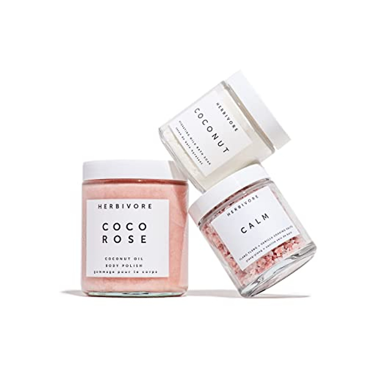 Herbivore Botanical Bath Ritual Set - Includes Coconut Bath Soak, Coco Rose Body Polish & Calm Bath Salts
