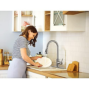 Qomolangma Kitchen Faucet with Pull Down Sprayer, Single Level Stainless Steel Kitchen Sink Faucets, Single Handle High Arc Brushed Nickel Pull Out Kitchen Faucet