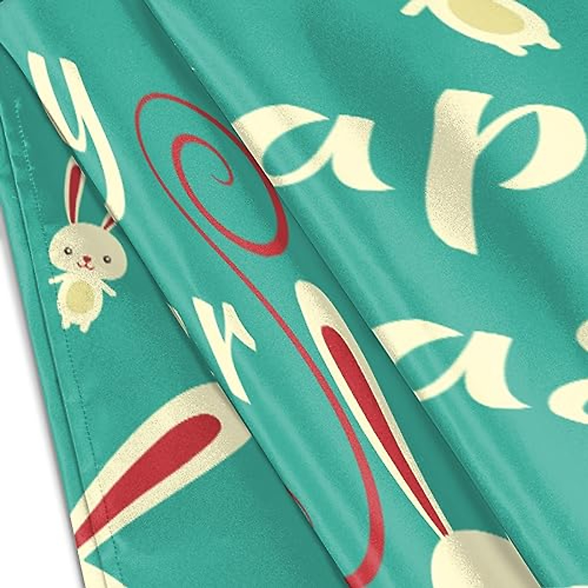 Bunny Happy Easter Satin Pillow Cases Silk Satin Pillowcase for Hair and Skin Standard Set of 2 Super Soft Silk Pillowcase with Envelope Closure (20x26 in)