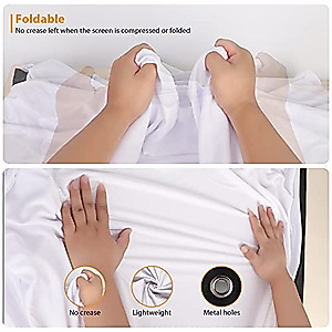 PHOPIK Projector Screen with Stand: 120 inch Portable Indoor Outdoor Projector Screen Fordable & Wrinkle-Free Outdoor Movie Screen with Carry Bag for Home Theater Camping and Recreational Events