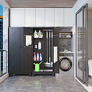 VASAAOSD Garage Storage Cabinet and Locker,Metal Storage Cabinet and Office Storage,Cabinets for Storage with Doors,Wardrobe Cabinet and Locking Cabinet for Kichen,Home,Office