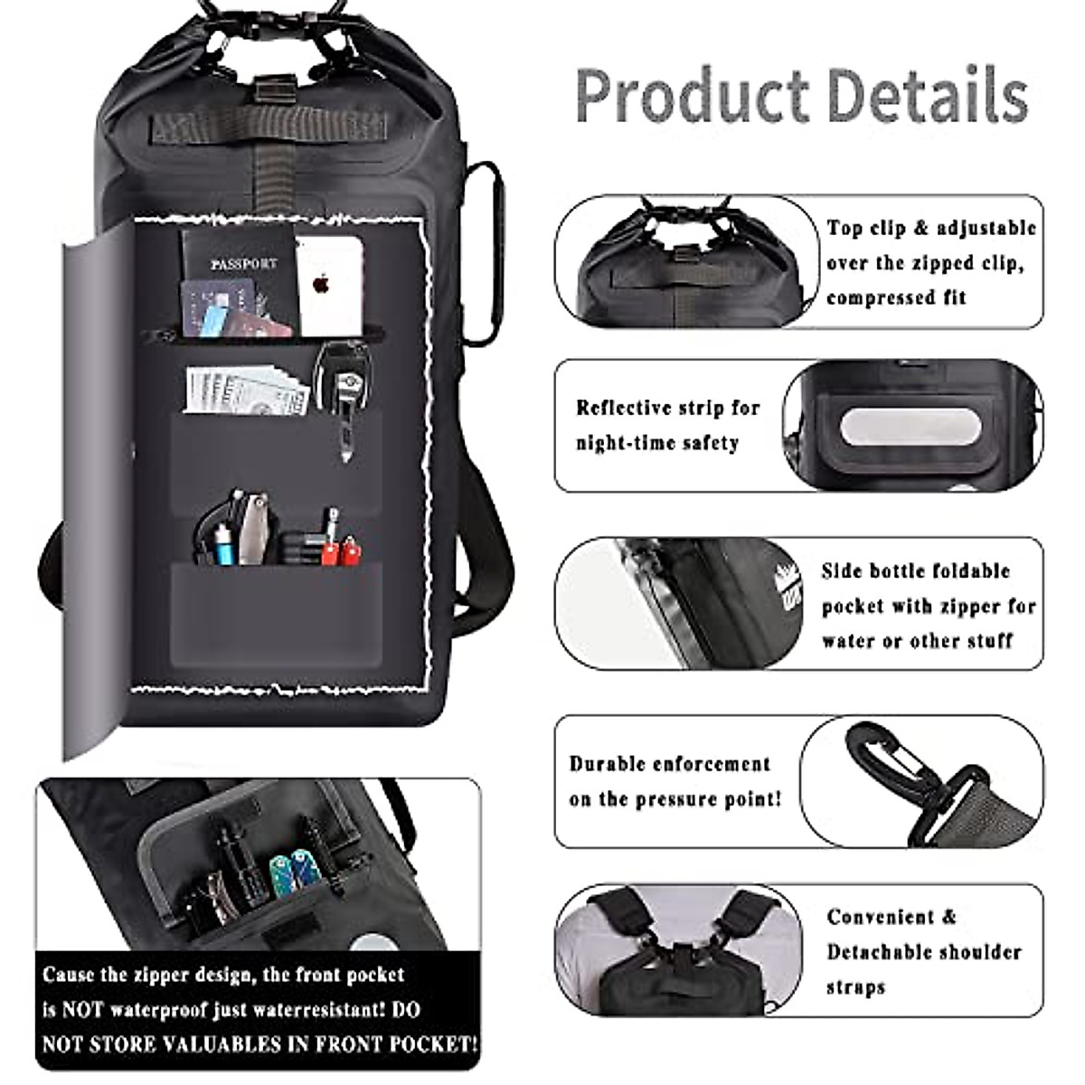 IDRYBAG Dry Bag Backpack Waterproof Floating 20L/30L/40L, Dry Bags Waterproof Backpack for Men, Dry Sack Waterproof Bag Kayak
