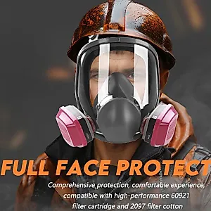 WAKYFLX Full Face Respirator Mask: 6800 Gas mask Respirator Mask with Filters 60921 & 2097 - Dust Mask Anti Fog Against Organic Vapor Fumes Gases for Spray Paint Chemicals Epoxy Resin Welding Sanding
