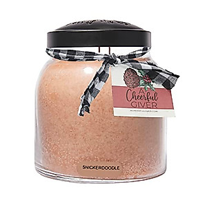 A Cheerful Giver — Snickerdoodle - 34oz Papa Scented Candle Jar with Lid - Keepers of the Light - 155 Hours of Burn Time, Gift for Women, Brown