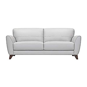 Armen Living Jedd Leather Sofa, Dove Grey