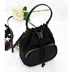 1071 Nylon Roomy Crossbody Bucket Bags Water Proof Purses Wristlet Handbags