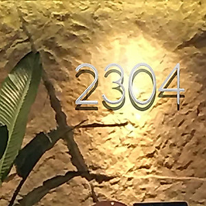 5" Zinc Alloy Floating House Number, Metal Modern House Numbers, Garden Door Mailbox Number Sign with Nail Kit, Coated Glossy Silver, Durable Visibility Signage,2