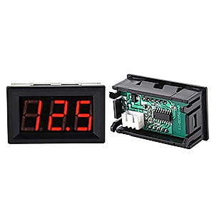 Digital Voltmeter, 3 Wire LED Panel Digital Display Voltage Meter with Reverse Protection DC 0-100V Red Blue Green Yellow(Red)