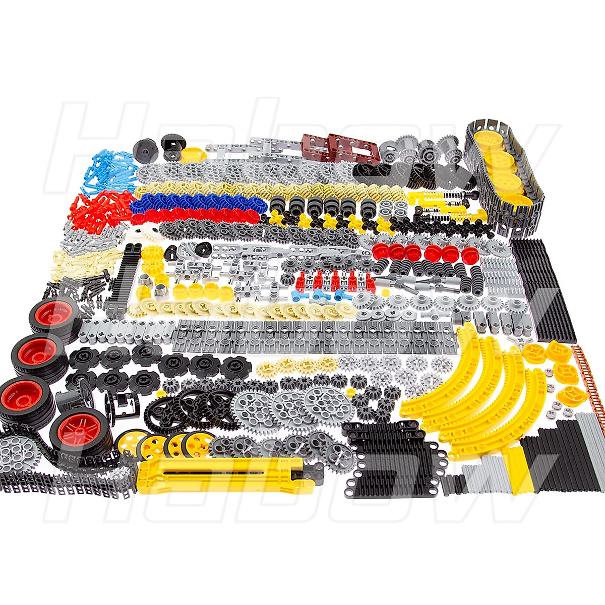 Habow 1085pcs Technic-Parts Gears-Axle-Pin-Connector Compatible with Lego-Technic Shock bsorber Wheels Chain Link Frame Joints Cam Worm Cogs Steering Differential Kit. MOC Pieces for Building-Blocks.