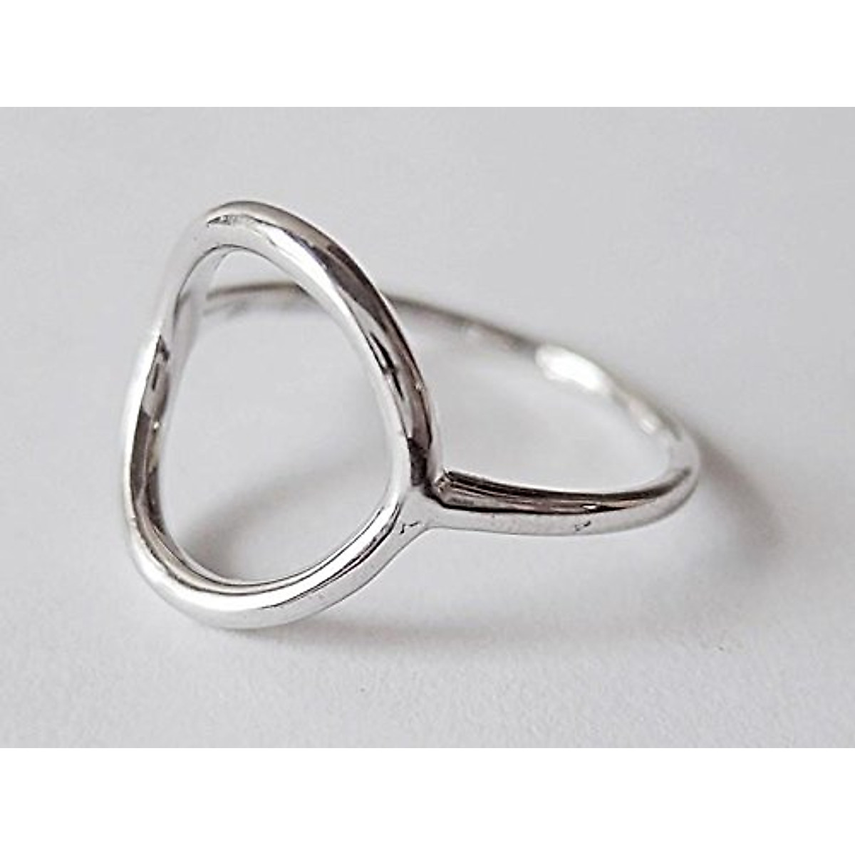 SOVATS Open Circle Ring For Women 925 Sterling Silver Rhodium Plated - Simple, Stylish &Trendy Nickel Free Ring, Size 6