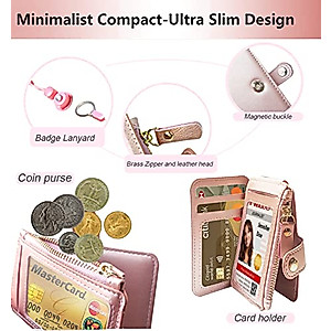 M-Plateau，Card Holder with Zipper Coin Purse,Phone Wallet with Cell Phone Lanyard for Most of Smart Cell Phones (Rose Pink)