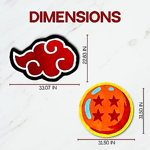 2pcs Anime Carpet Orange Red Cloud Modern Fluffy Rug - Non Slip Ultra Soft Tufted Room Decor Polyester Nursery Rugs for Bedroom, Decorative Indoor and Outdoor Living