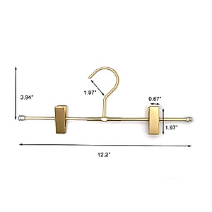 20Pack Koobay 11.8" Gold Aluminium Hangers Stainless Bottom Adjustable Clips Pants Skirt Trousers Clothes Metal Hangers