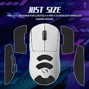 TALONGAMES Mouse Anti Slip Grip Tape Compatible with Logitech G PRO X Superlight, Superlight 2 Wireless Gaming Mouse, Palm Sweat Absorption, Thin 0.5mm, Cut to Fit, Easy to Apply, Mouse Skin (Black)