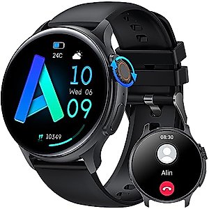 Smart Watch for Men Answer Make Call AMOLED Always-on Display Smartwatch for Android and iOS Phones 100+ Sports Modes Fitness Activity Tracking Heart Rate Blood Oxygen Sleep Monitor Pedometer