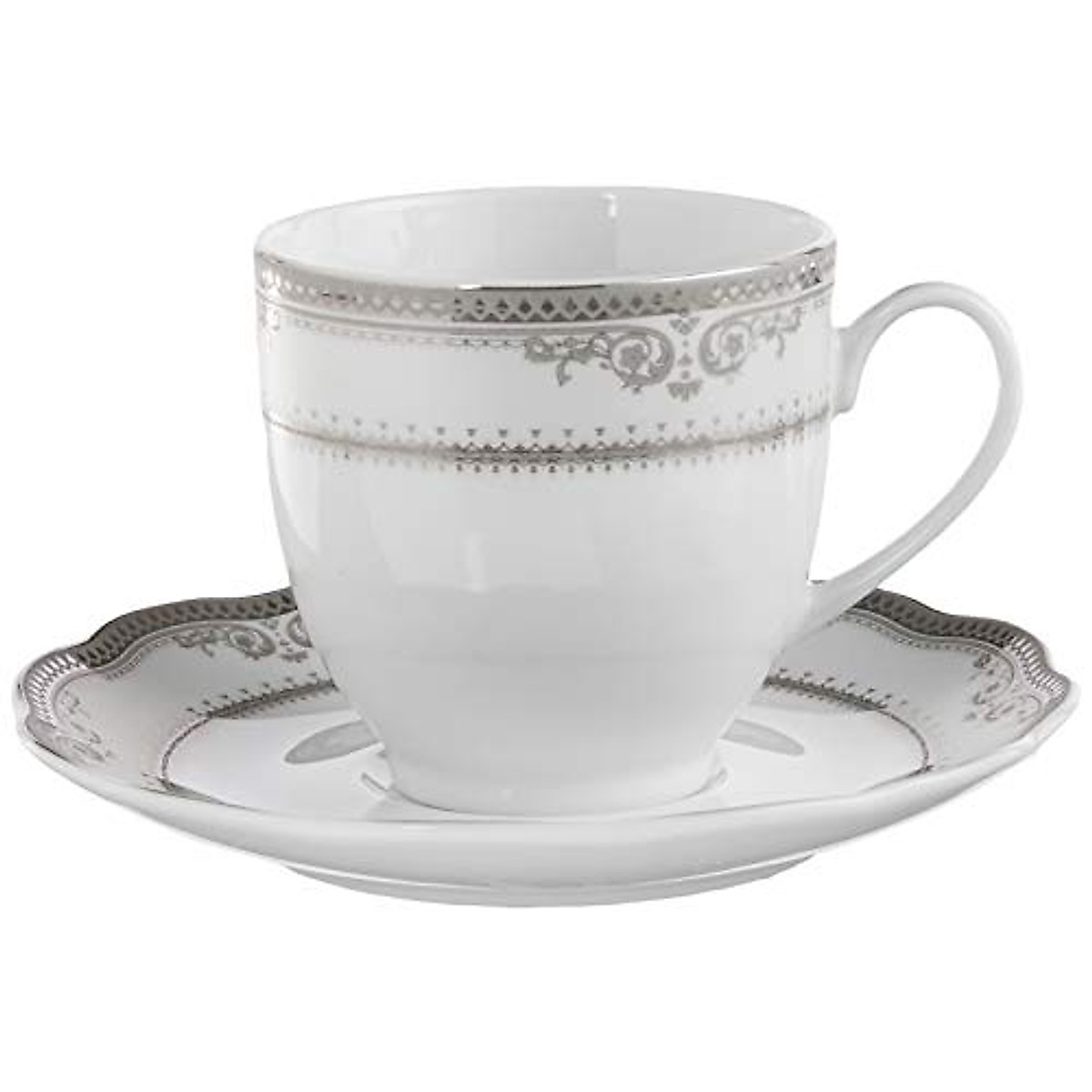 Lorenzo Import Victoria 57-Piece Wavy Porcelain Dinnerware Set