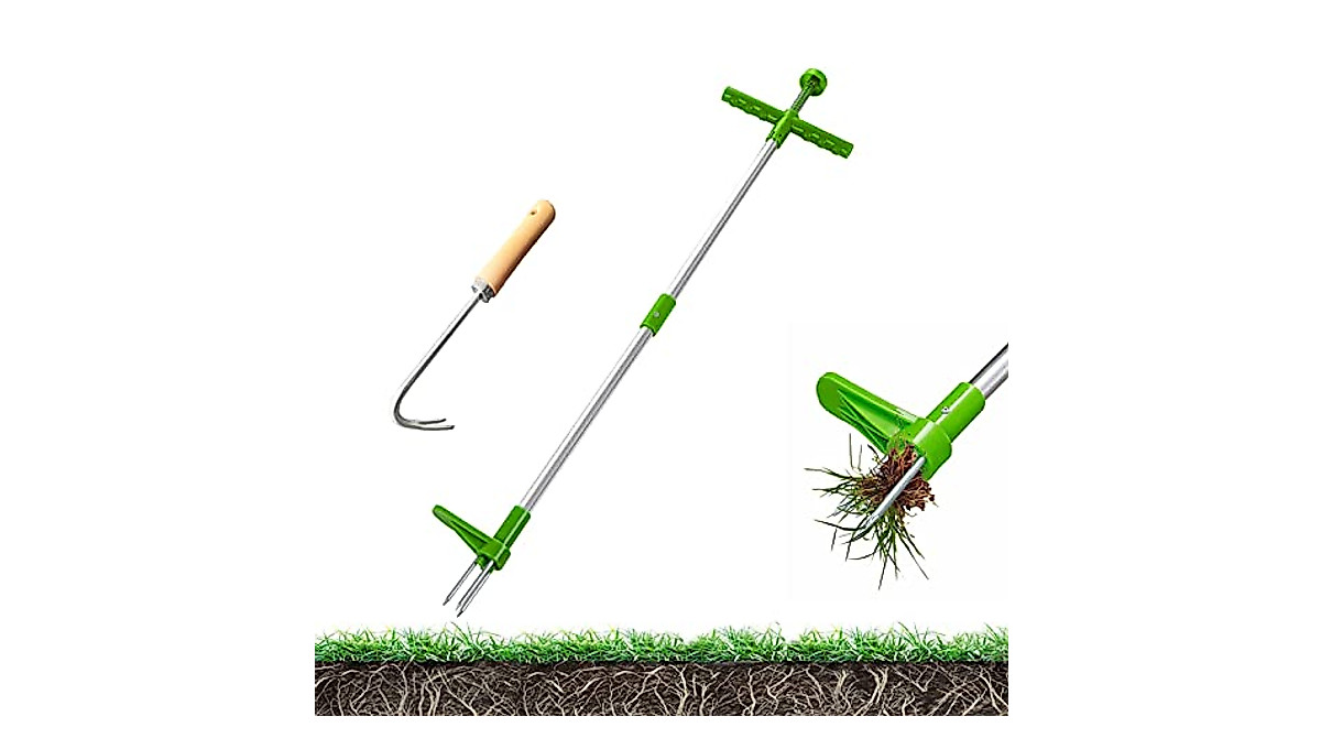 Heavy Duty Stand Up Weed Puller Tool | Easy Root Removal