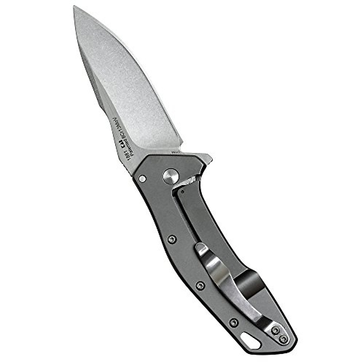 Kershaw Eris Pocketknife, 3" 8Cr13MoV Stainless Steel Drop Point Blade, Stonewashed Finish, One-Handed Assisted Flipper Opening EDC,Black