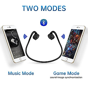 Ralyin Bone Conduction Headphones, Open Ear Headphones/Bluetooth Wireless Sport Headphones with Music/Game Mode,Touch Control, Sweat Resistant Wireless Earphones for Workouts and Running