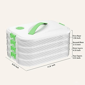KFHFGVSFFF 4-Layer Food Storage Containers with Lids Storage Box Fridge Bacon Container for Refrigerator Stackable Food Storage Boxes with Lid Cheese Keeper Box for Fridge for Turkey Pantry Lunch