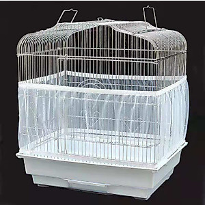 Pssopp Bird Cage Cover Durable Breathable Washable Mesh Seed Catcher Seed Catcher Guard Net Cover Large Size Bird Cage Good Night Cover (4 Colors)