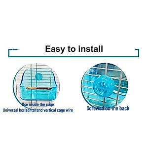 Barn Eleven Bird Bathtub, Crystal Pet Bird Bath Box, Bird Cage Parrot Bathing Tub, Bird Cage Accessory Bathing Tub Bath for Small Birds Parakeet Canary Budgerigar Lovebirds