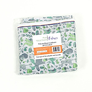 Polyurethane Laminate (PUL) Pre-Cut Fabric by The Meter. Waterproof and Breathable. Perfect for Cloth Diapers and Similar Projects. 1 Meter, Forest Critters Green