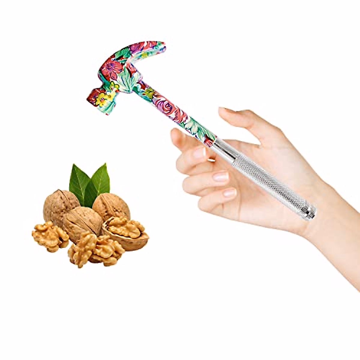 Multitool Hammer, All In One Screwdriver Hammer Tools Set with Screwdriver Anti-Slip Grip Handle Print Floral Hammer Screwdriver Tool Set Best Gift for Birthday Valentine's Mother's day (Pink)