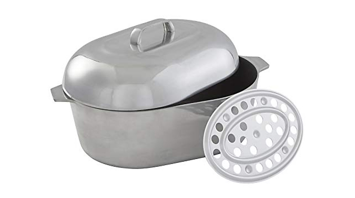 IMUSA Heavy Duty Cajun Aluminum Roaster - 18" Silver