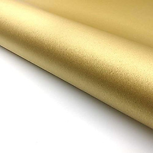RoyalWallSkins Brushed Metal Look Interior Paper - Gold, 24" x 78.7" - Self Adhesive Peel and Stick Metallic Gloss Films for Kitchen Cabinet