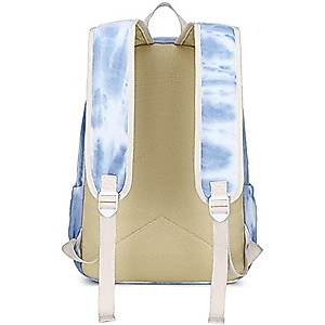 Canvas School Bag Backpack Girls or boy, Ranibow Style Unisex Fashionable Canvas Zip Backpack School College Laptop Bag for Teens Girls Students Casual Lightweight Travel Daypack Outdoor(Blue)