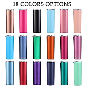 Slocenk Personalized Tumbler with Lid and Straw for Women Custom Stainless Steel Cups with Name Customized Gifts Laser Engraved 20oz