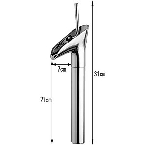 HOONWEAR Kitchen & Bath Fixtures Taps Faucet, EuropUPC Retro Hot and Cold Faucet Copper Waterfall Basin Faucet Bathroom Wash Basin Faucet Mixer Tap Faucet, CF001