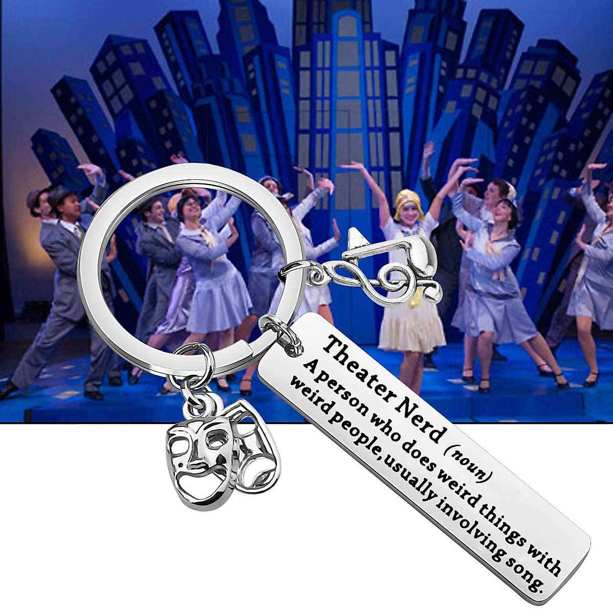 Gzrlyf Theater Nerd Gifts Musical Theatre Keychain Funny Theater Gifts Broadway Theater Gifts Theatre Lover Gifts (Keychain)