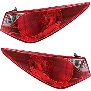 Evan Fischer Driver and Passenger Side, Outer Tail Light Compatible with 2011-2014 Hyundai Sonata - HY2805116, HY2804116