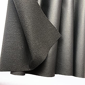 Large Soft Vinyl Upholstery Leather Pebbled Leather Fabric 1 Yard 56.3x36", 0.8mm Thick Faux Synthetic Leather Fabric for Upholstery, Bags, Sofas, Car Seats, Hair Bows, Earrings DIY Crafts (Black)