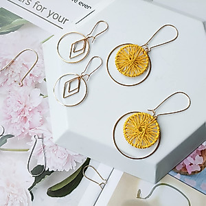 Ear Wire Hooks,300PCS Earring Hooks Dangle Earring Kidney Ear Wires Earring Teardrop Ear Wire for DIY Jewelry Making (300PCS White K/Kc Gold)