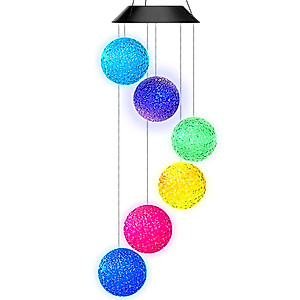AceList Ramadan Decorations Solar Wind Chimes with Moon Star Lights Patterns, Moon Star Wind Chimes for Ramadan Mubarak Eid Decorations