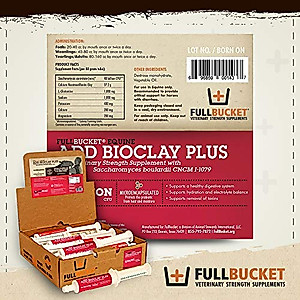 FullBucket Equine ADD BioClay Plus with Saccharomyces Cerevisiae Boulardii for Anti-Diarrhea; Concentrated Formula with 40 Billion CFUs – 1 Tube