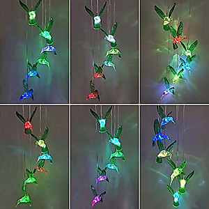 Mother Gift, Gifts for Grandma, Hummingbird Gifts, Hummingbird Wind Chimes Outdoor,Solar Wind Chimes, Gifts for mom, Birthday Gifts for Women, Garden Gifts, Garden Decor, Yard Decor