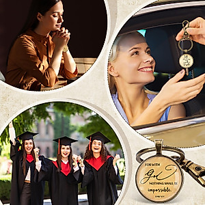 Fumete Christian Keychain Bulk Bible Verse Religious Keychain Scripture Quote Inspirational Gifts Supplies for Men Women(Vintage Style, 36 Pcs)