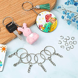 Keychain Making Supplies, Paxcoo 50Pcs Keychains with Chain and 50 Pcs Jump Rings, Keychain Rings Kit Keychain Findings Bulk for Keychain Making DIY Crafts