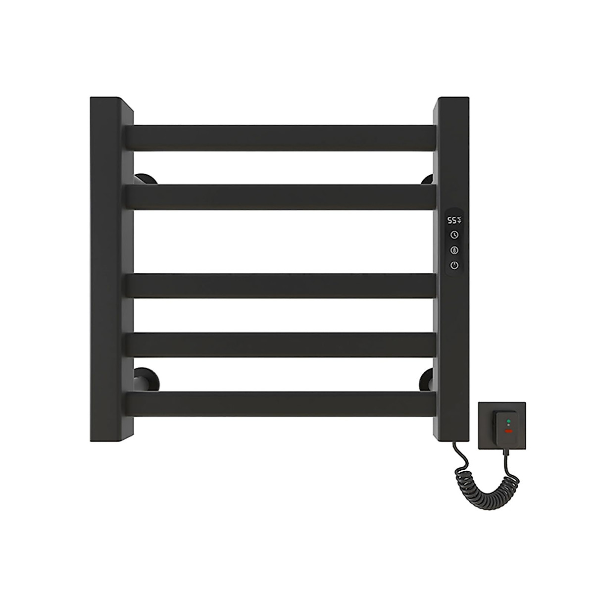 Intelligent Towels Dryer, Wall Mounted Electric Towel Heater with 5 Heating Rods, Timing, Voice Control, Aluminum, Leakage Protection, for Bathroom, Kitchen, Save Space(Color:B)