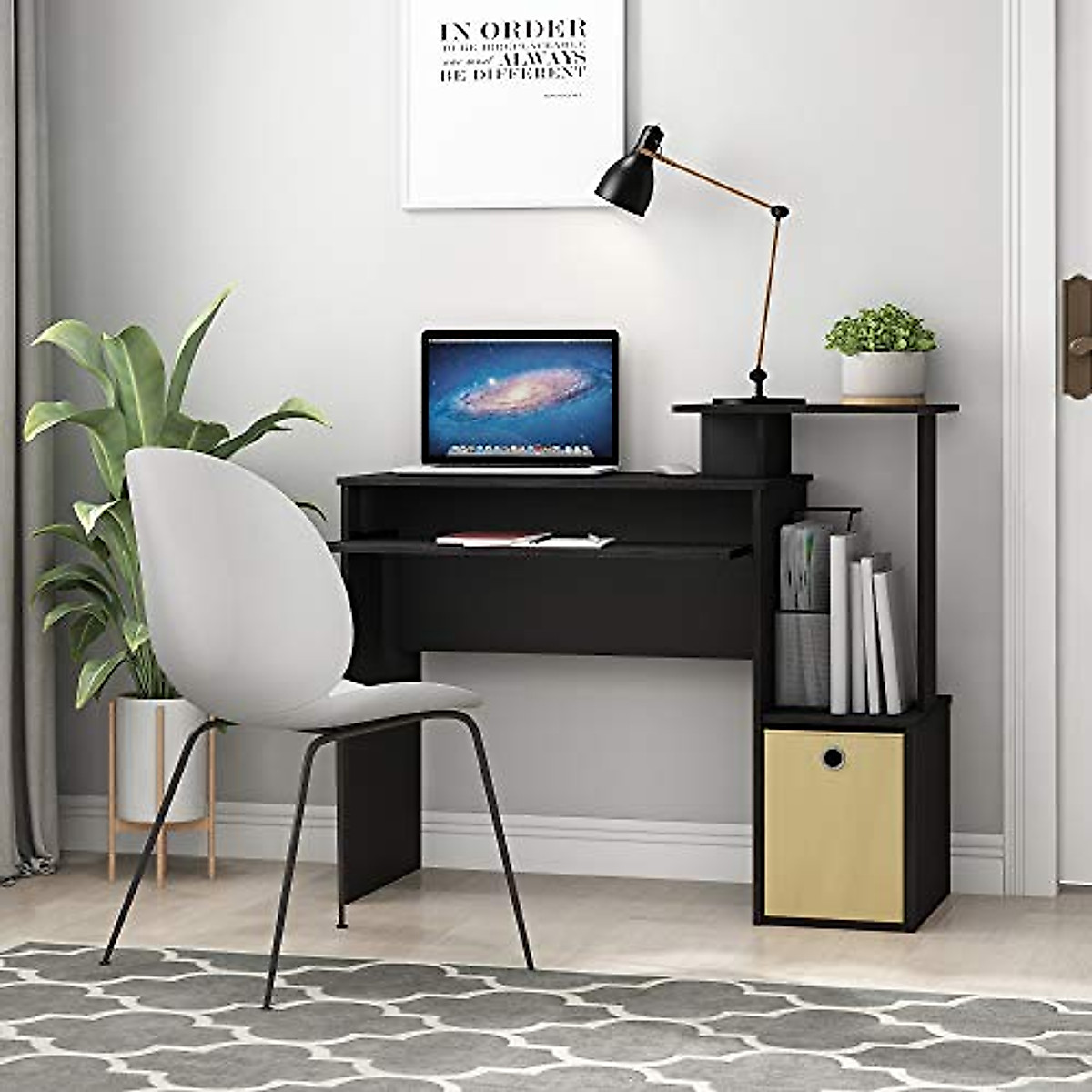 Furinno Econ Multipurpose Home Office Computer Writing Desk, Black/Brown