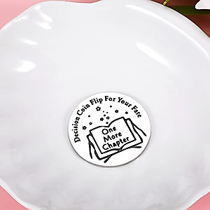 Funny Decision Destiny Flip Coin for Readers Chirsatams Stocking Stuffers for Booklovers Friend Girl Boy Decision Maker Coin for Reading Lover Valentines Birthday Gift for Women Men Writers Teachers