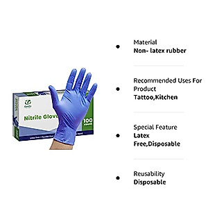 Comfy Package [100 Count Blue Nitrile Gloves, Disposable Gloves - 4 Mil, Latex & Rubber Free, Non-Sterile Powder Free Gloves - X-Large
